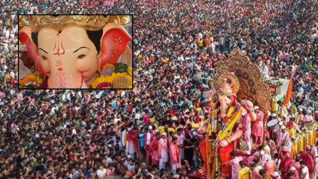 मुंबईत लालबागच्या राजाची राजेशाही मिरवणूक सुरू; गणेशभक्तांची मोठी गर्दी ...