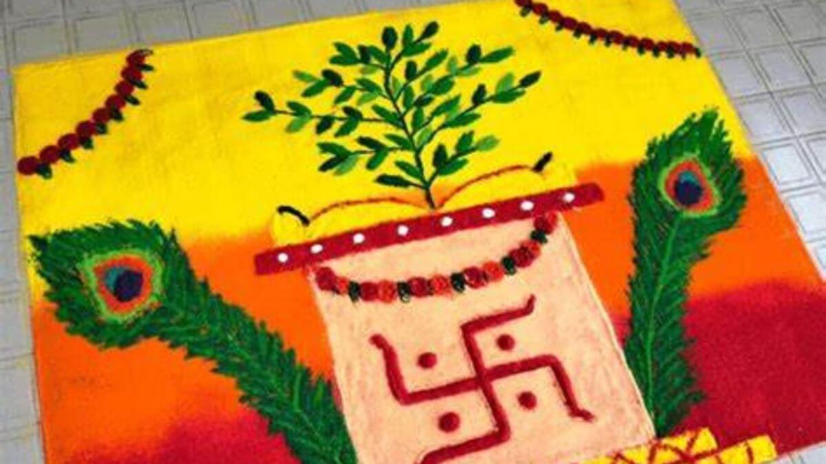 how to make simple and unique dev uthani ekadashi rangoli design ...